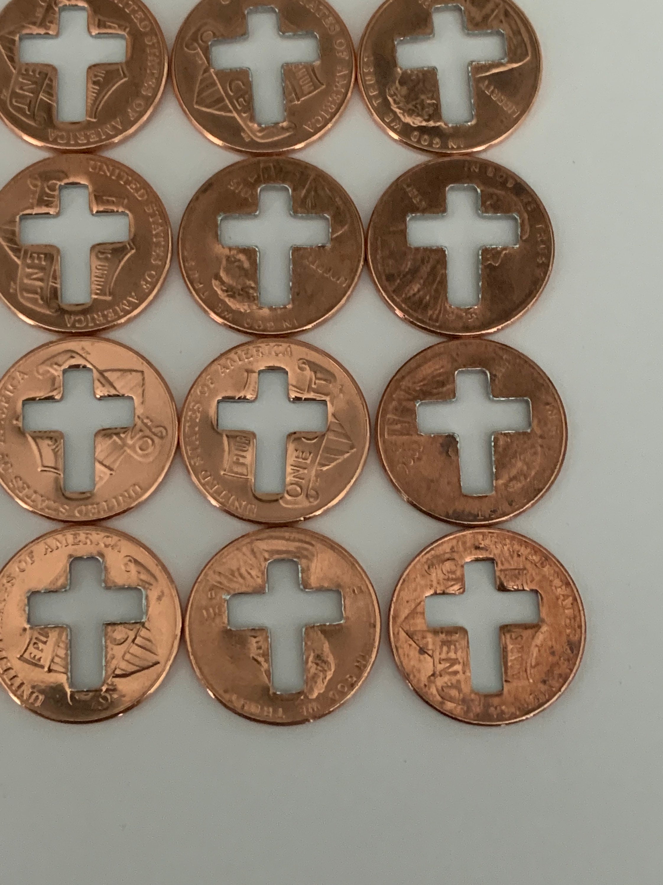 25 Cross Cut Pennies With Cross Cut Out Penny Pennys From Heaven Lucky ...
