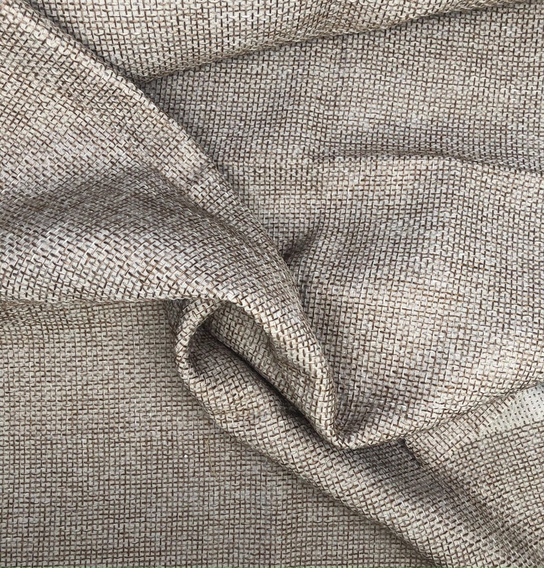 Poly Faux Burlap Walnut Fabric Polyester Faux Burlap Fabric | Etsy