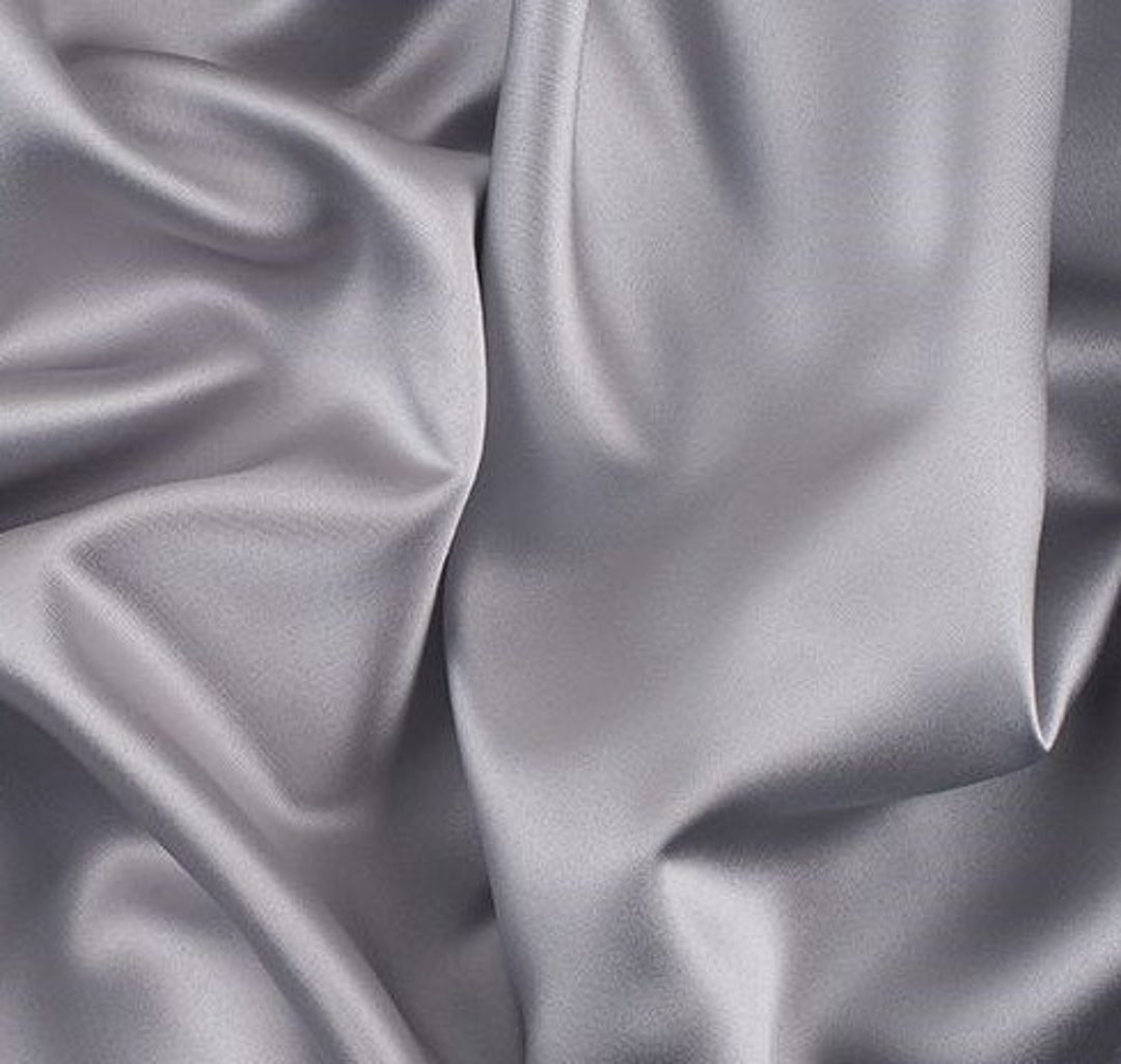 Silver Lamour Satin mystique Satin, Medium Shine Polyester Satin for ...