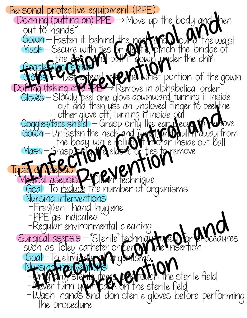 Infection Control & Prevention Notes - Nursing Study Guide - Etsy