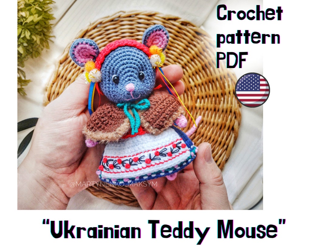 Teddy Mouse Crochet Pattern – Amigurumi Mouse Tutorial – Cute DIY Plush ...