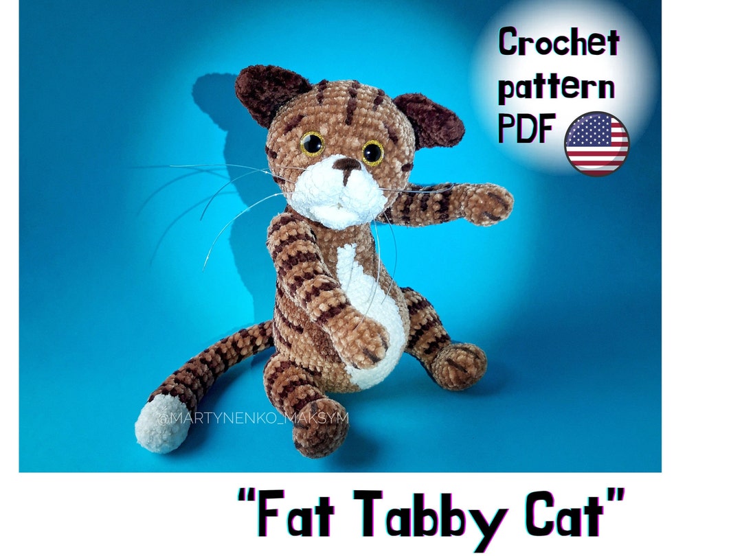 Fat Tabby Cat Amigurumi Crochet Pattern: Easy PDF Tutorial (digital ...