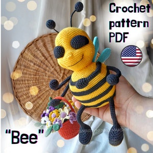 Bee Crochet Pattern – Bumblebee Amigurumi Insect Toy – Cute DIY Plush ...