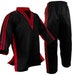 Taekwondo V-neck Uniforms Gi Black Red Two Tone Uniform Master ...