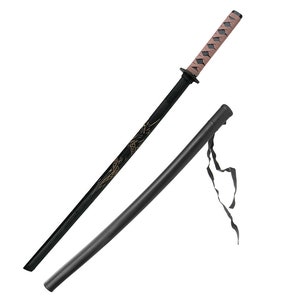 Bokken With Plastic Scabbard Black Wooden Marron Natural Sword Wooden ...
