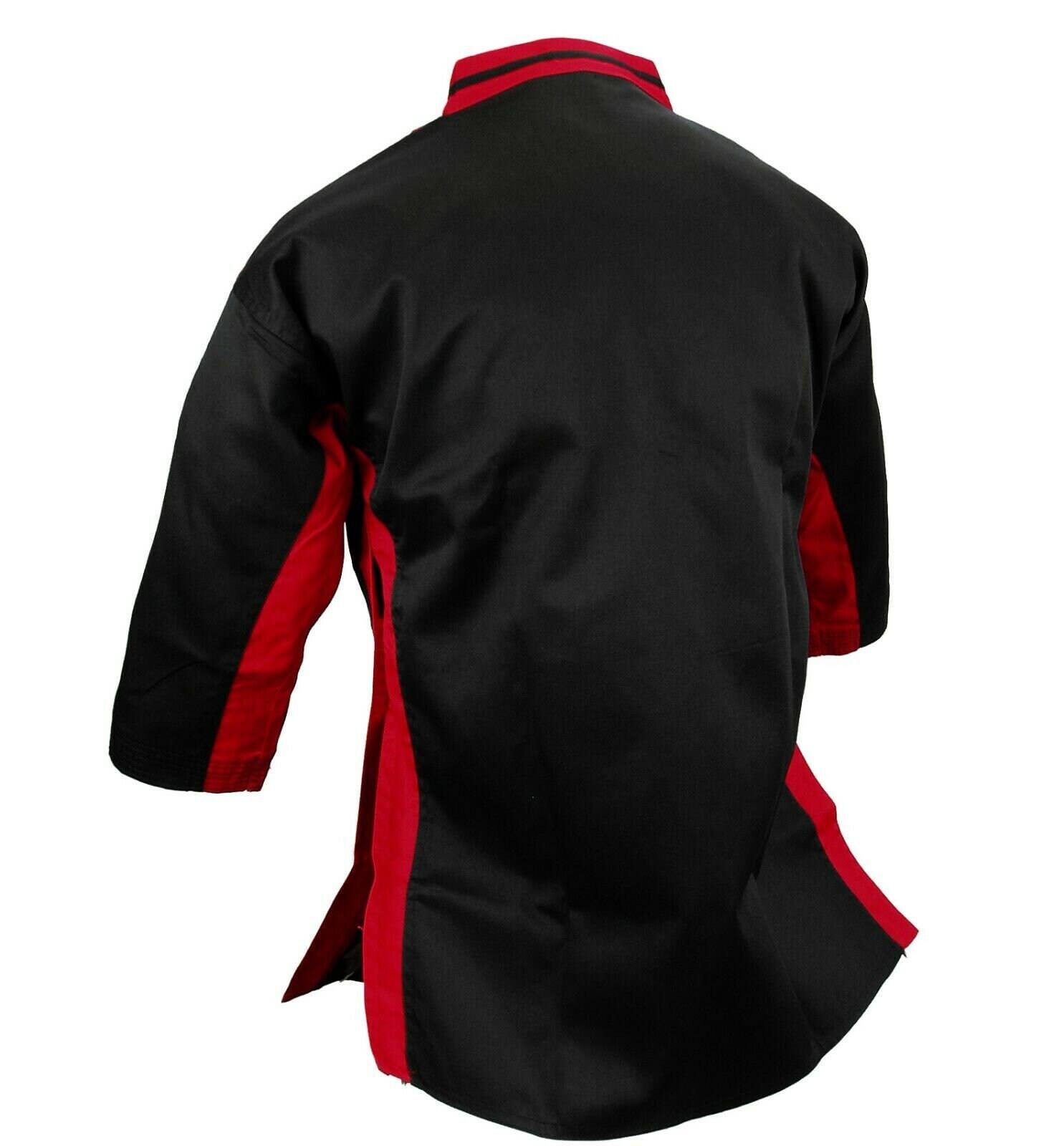 Taekwondo V-neck Uniforms Gi Black Red Two Tone Uniform Master ...