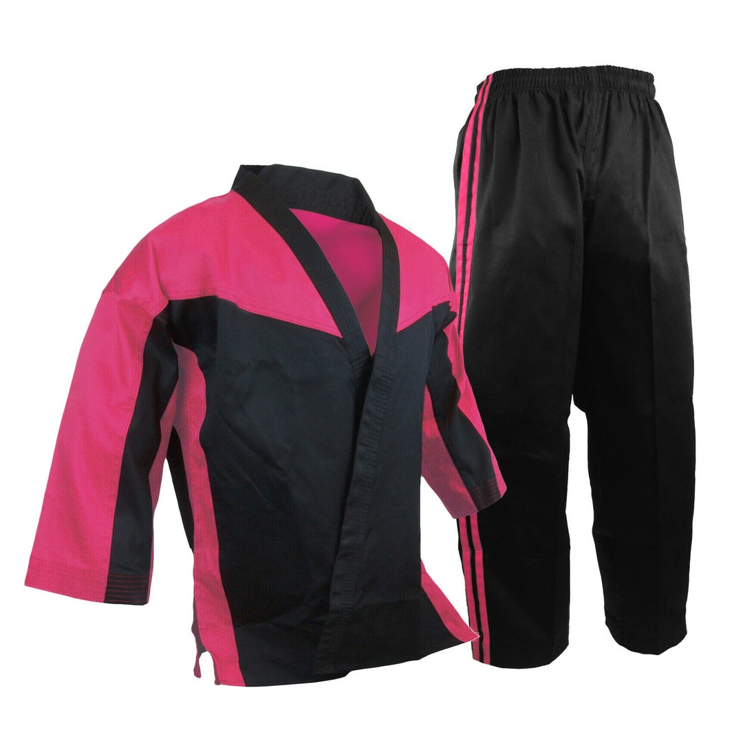 Karate Uniforms Gi Black Pink Two Tone Uniform Master Instructor ...