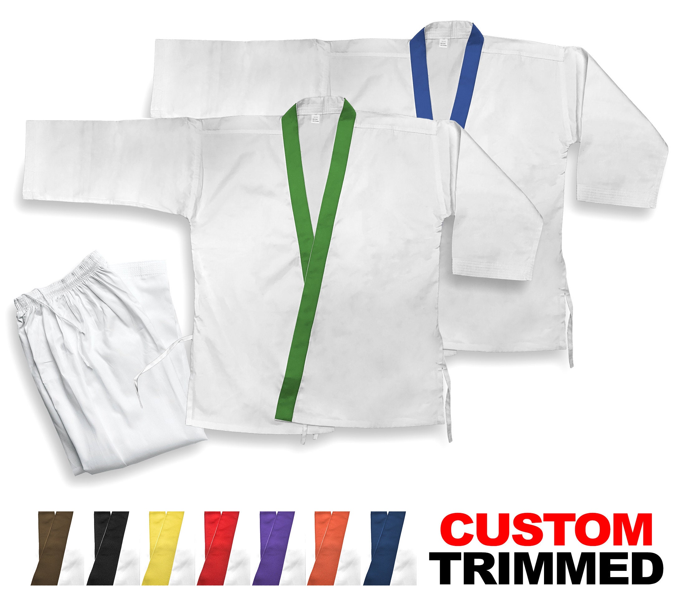 Tang Soo Do Black Trimmed Uniform Gi TSD Karate Gi Elastic Waist ...