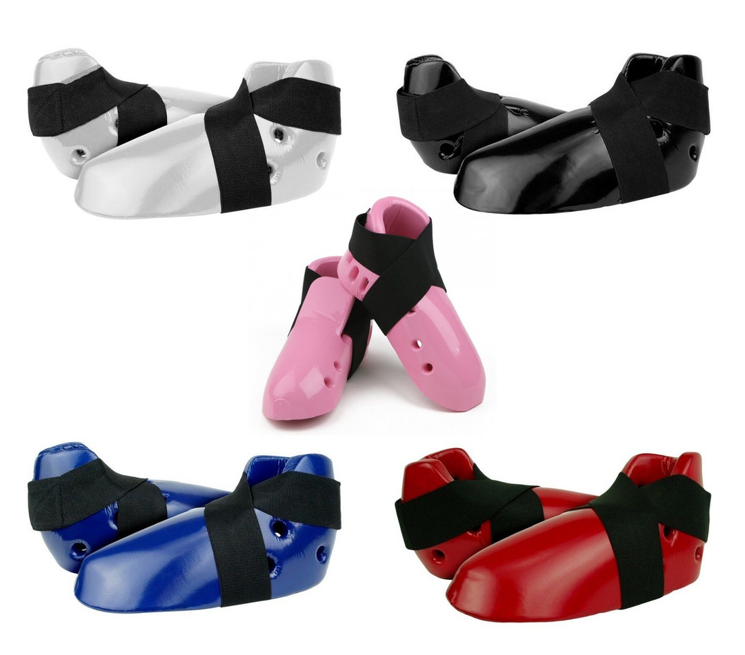 New Dipped Foam Sparring Kick Foot Protectors Karate Taekwondo ...