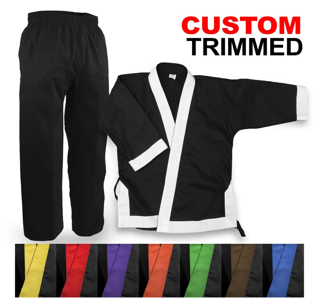 Tang Soo Do Black, Moo Duk Kwan Trimmed Uniform Gi TSD Karate Gi ...