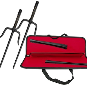 Metal Sai Martial Arts Weapon, Chrome or Black (pair) With Carrying ...