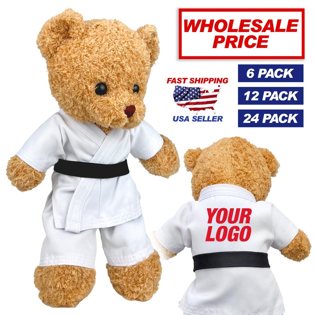 Custom Printed Karate Stuffed Bear Martial Arts Plush Stuffed Animal ...