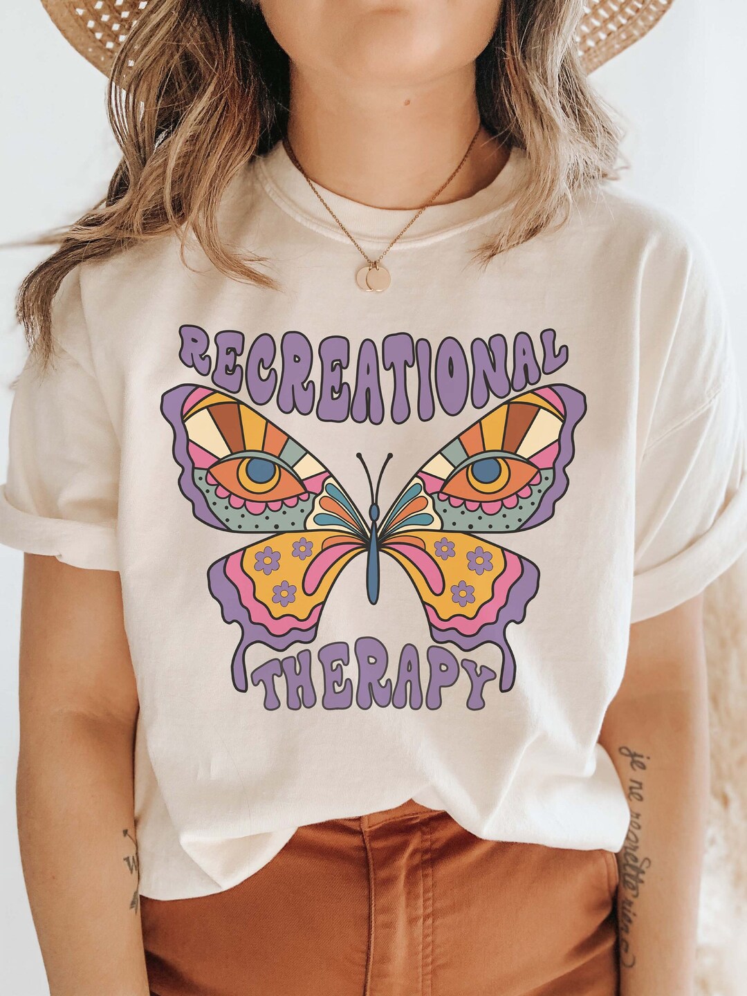 Recreational Therapy Shirt Retro 1970s Butterfly Recreation Specialist ...