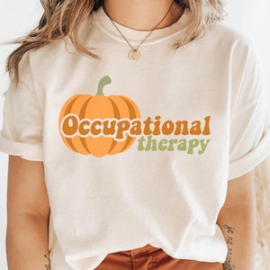 Occupational Therapy Halloween Pumpkin Tshirt Retro 1970s Therapist ...