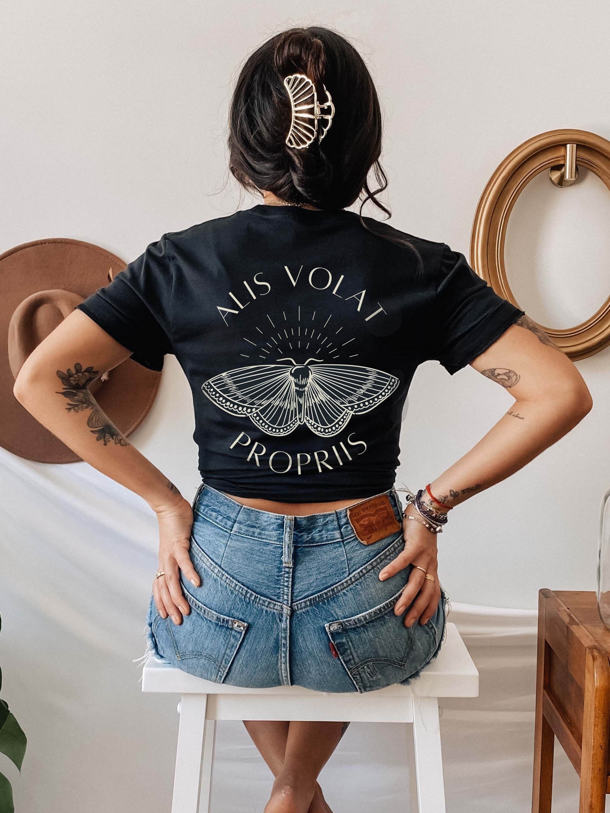 She Flies With Her Own Wings Back Print Tshirt: Alis Volat Propriis ...