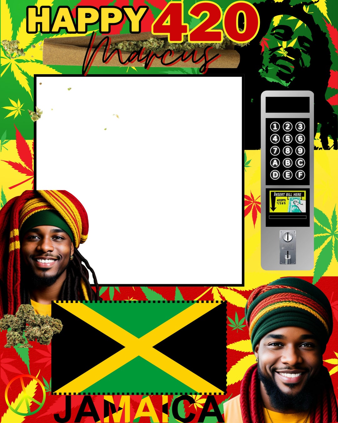 420, Bob Marley, Smokers, Weed, Mary Jane, Digital, Template, Download ...