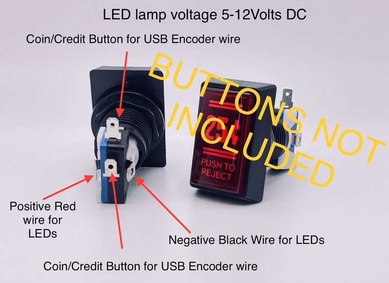 Coin Door/credit Buttons Wiring Harness - Etsy