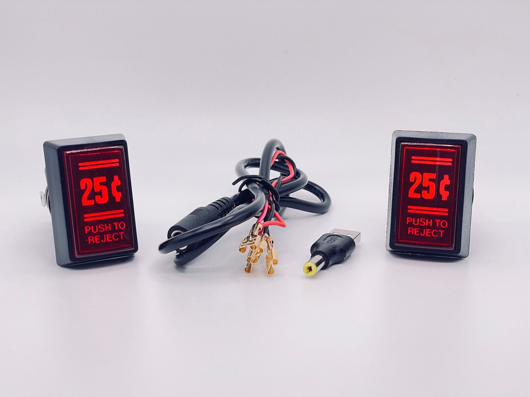 Classic 25 Cents Arcade1up LED Coin Door/credit Buttons - Etsy