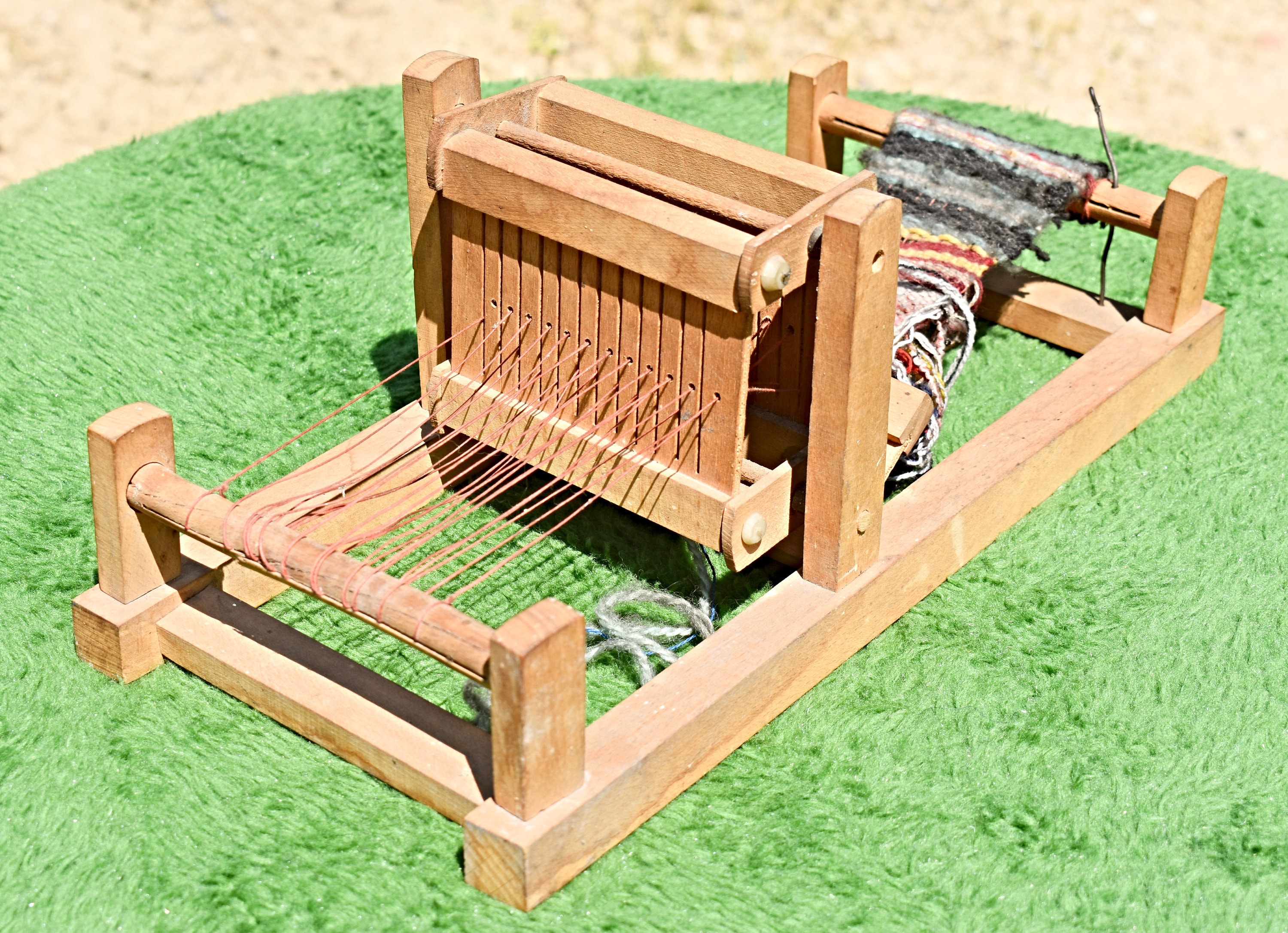 Vintage Weaving Loom, Wooden Weaving Machine, Wooden Loom, Weaving Kit ...