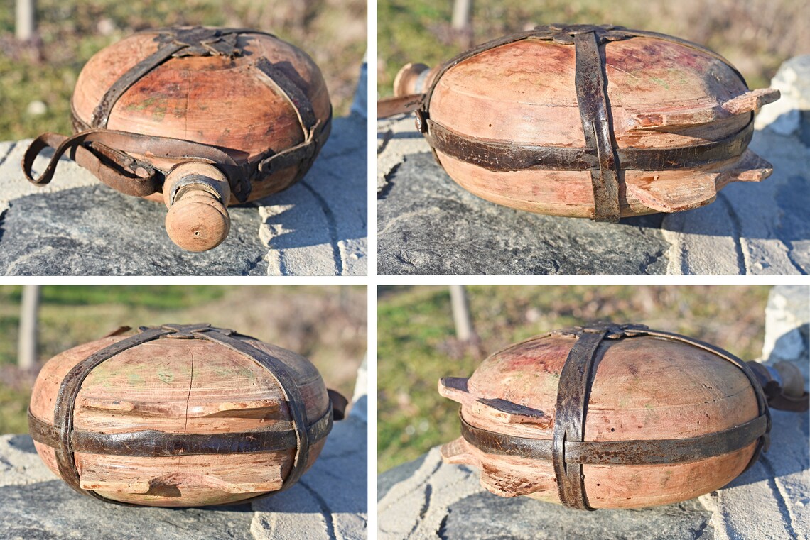 Antique Wooden Water Container Wooden Bottle Wooden Barrel | Etsy