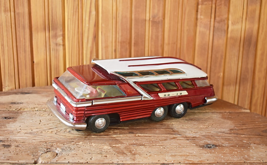 Vintage Electric Tin Bus: 1960s Battery Operated Mechanical Toy - Etsy