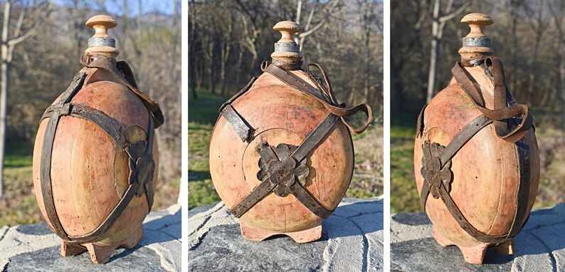 Antique Wooden Water Container, Wooden Bottle, Wooden Barrel, Antique ...