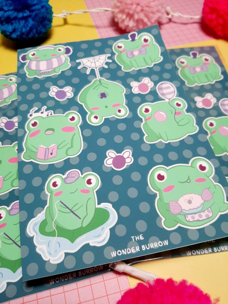 Cottage Core Frog Stickers, Hobby Frog, Scrapbooking, Bullet Journal ...