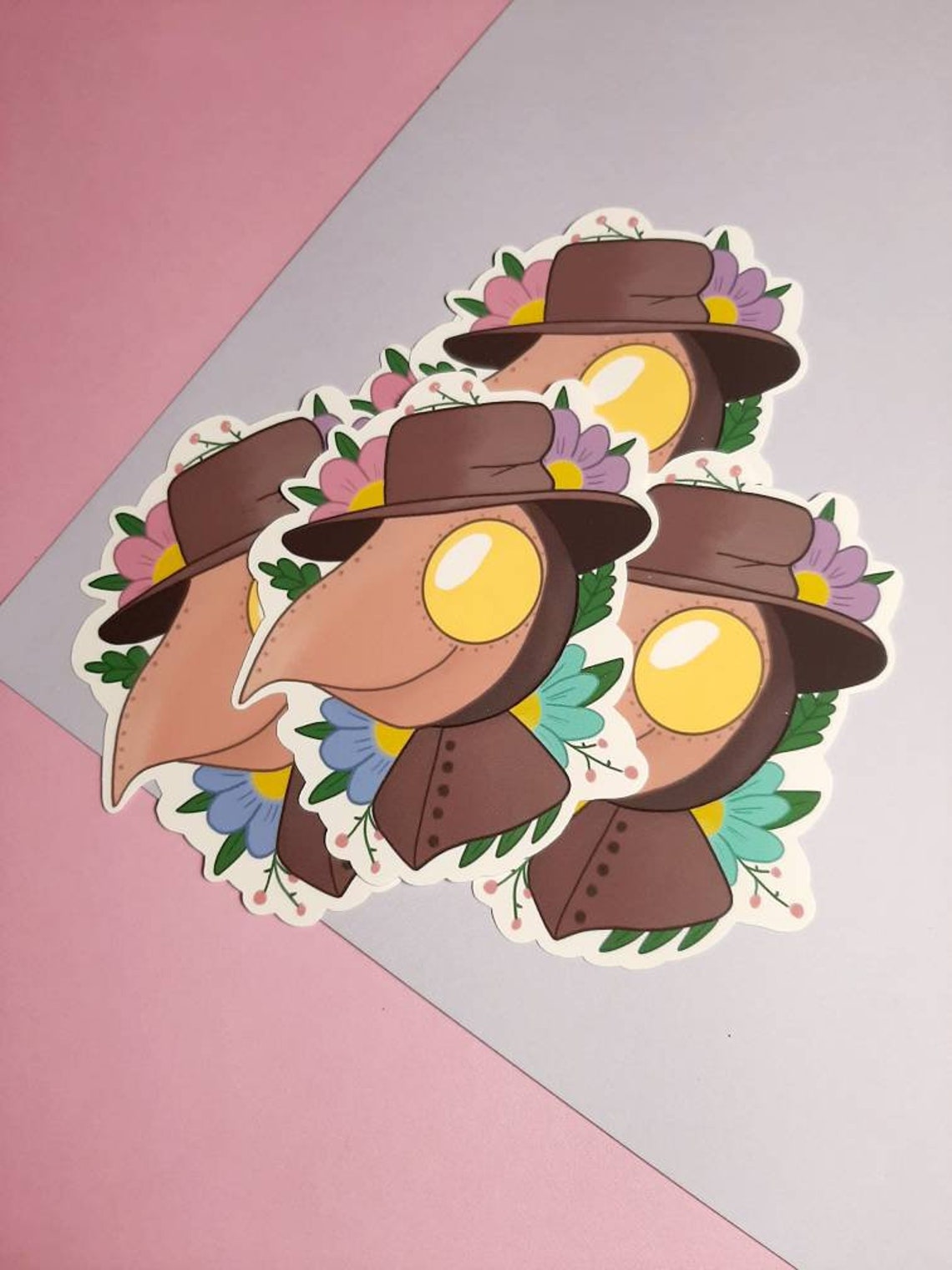 Cute Plague Doctor Sticker Plague Doctor Flower Stationery - Etsy