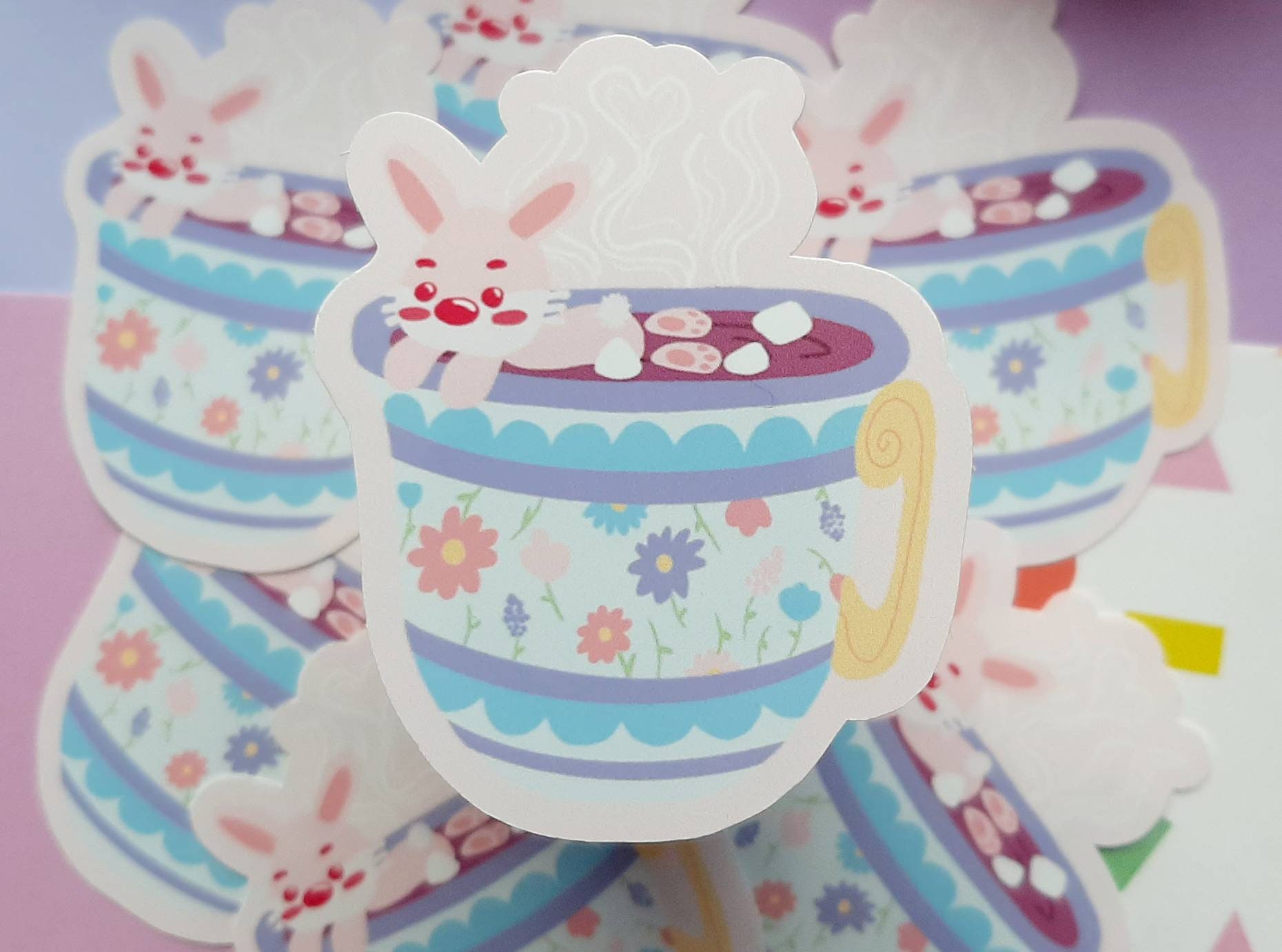 Adorable Bunny Sticker Rabbit in a Tea Cup Tea Party - Etsy UK