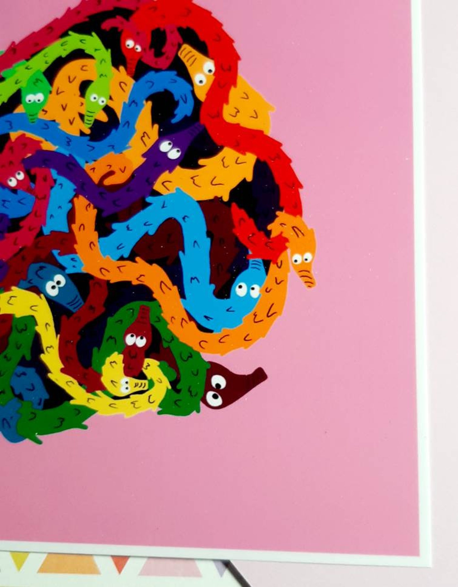 Worm on String Art Print Worm Pile Art Print Decor for Home - Etsy