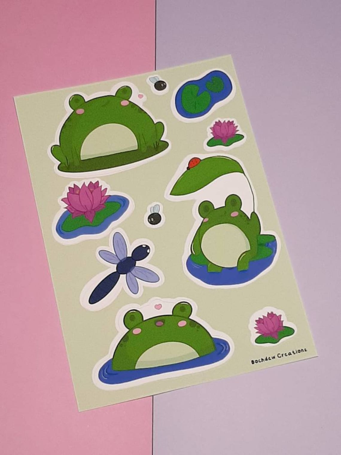 Frog Sticker Sheet Cute frog Adorable Gifts Waterproof | Etsy