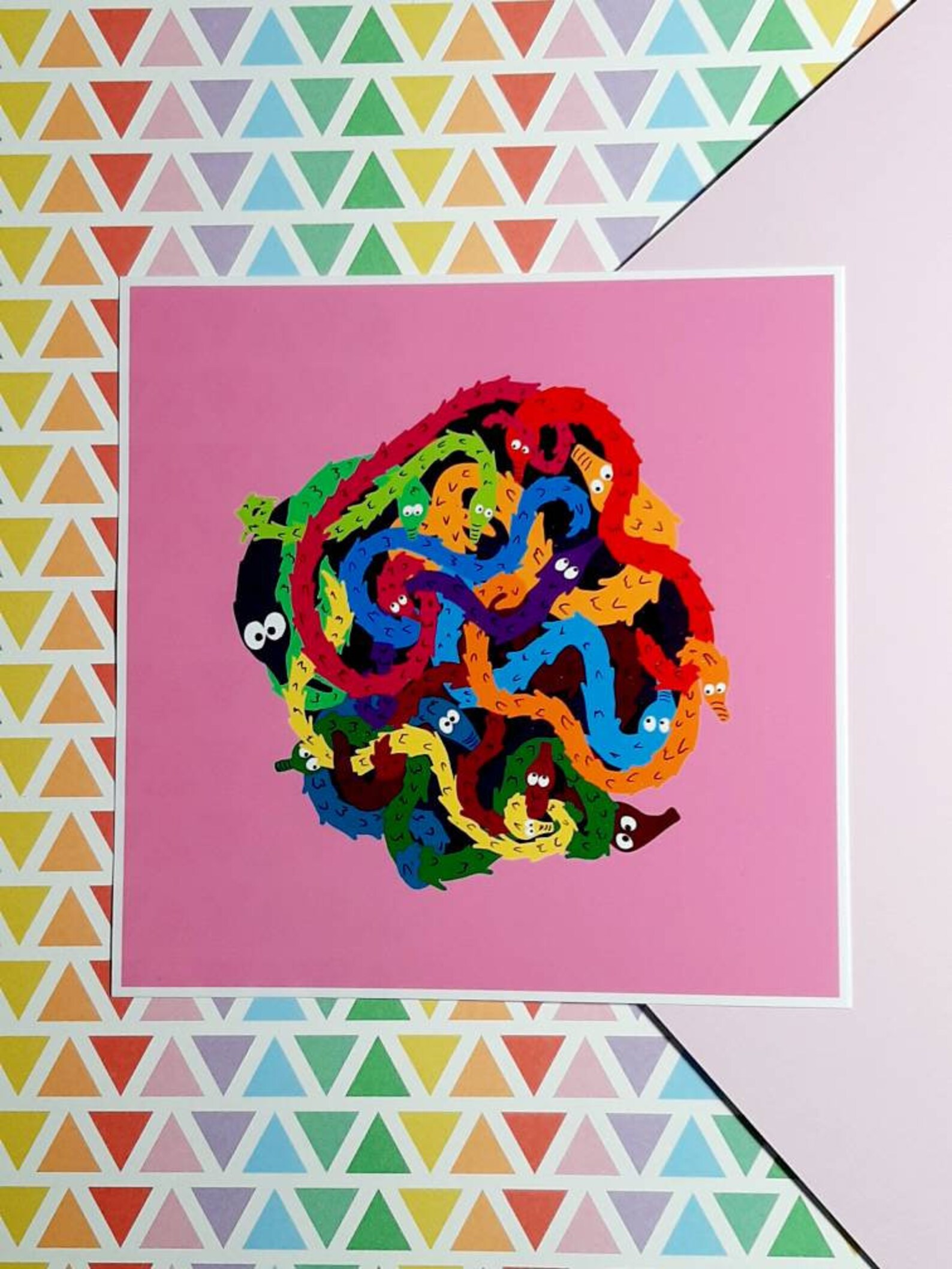 Worm on String Art Print Worm Pile Art Print Decor for Home - Etsy UK