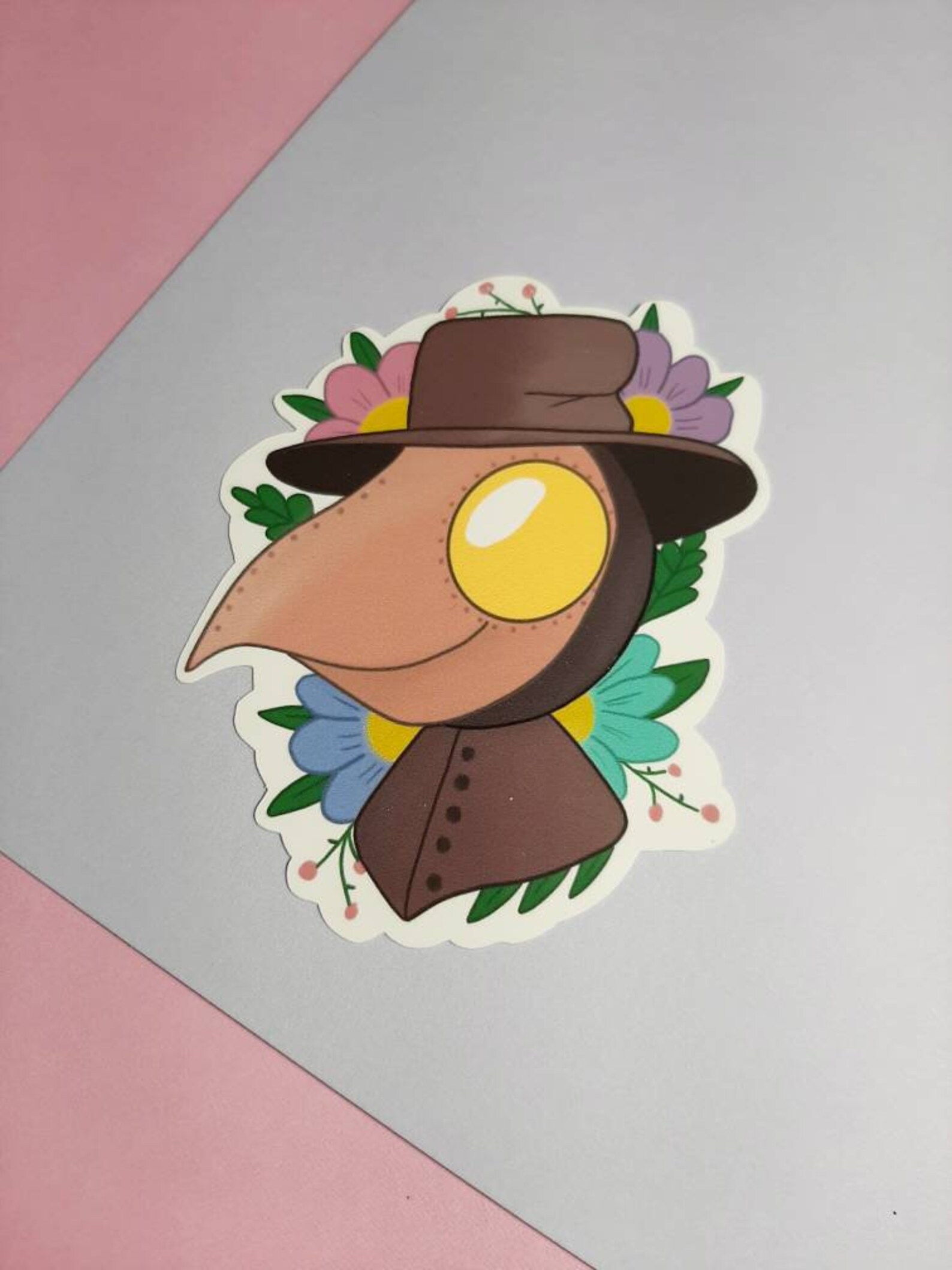 Cute Plague Doctor Sticker Plague Doctor Flower Stationery - Etsy