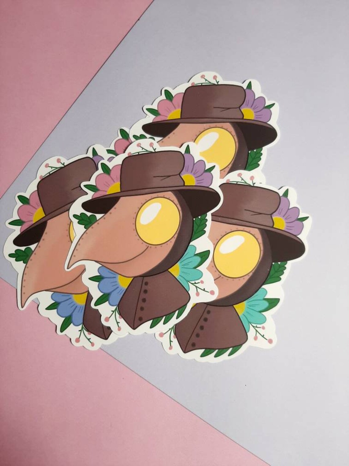 Cute Plague Doctor Sticker Plague Doctor Flower Stationery - Etsy