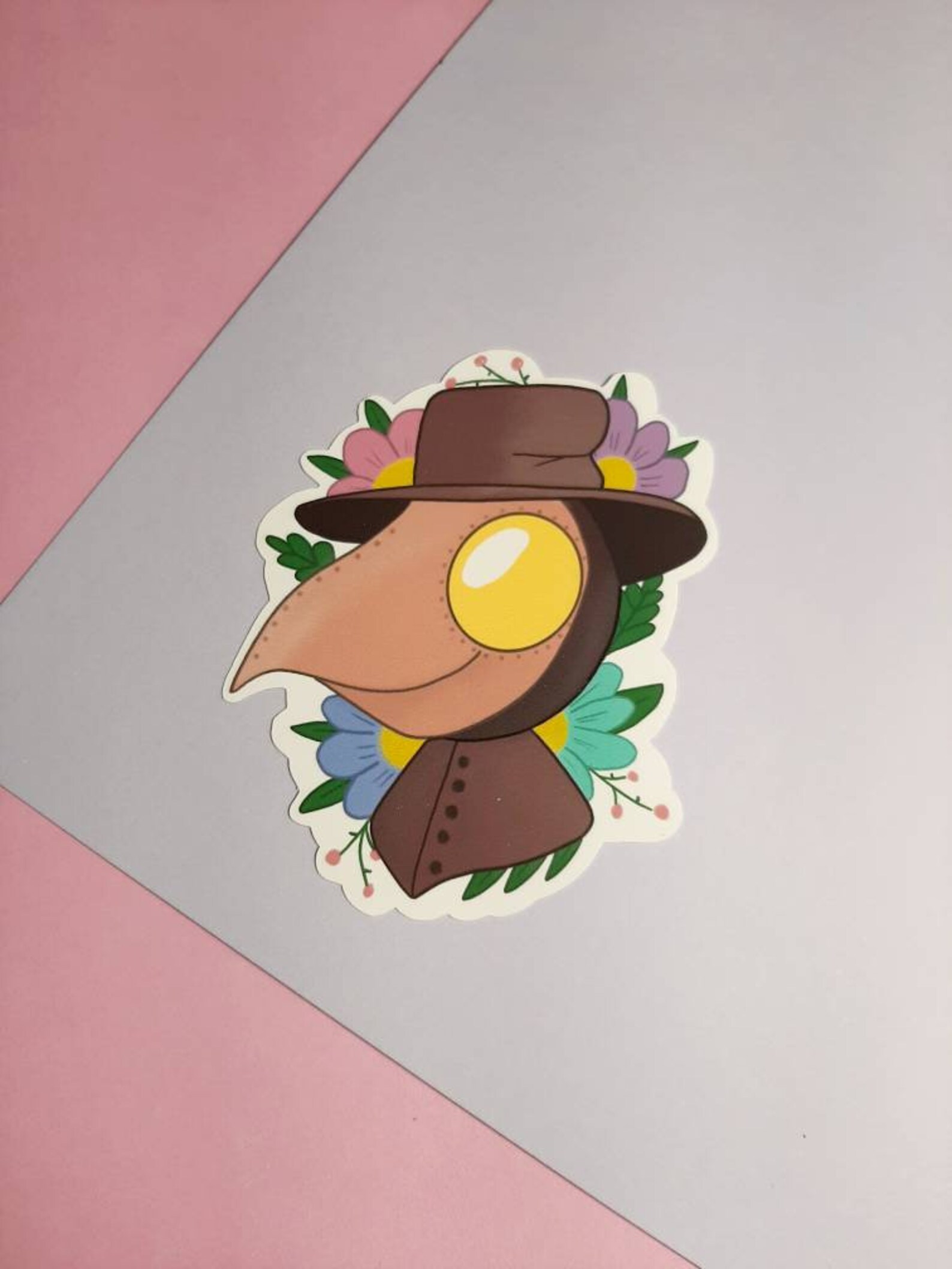 Cute Plague Doctor Sticker Plague Doctor Flower Stationery - Etsy