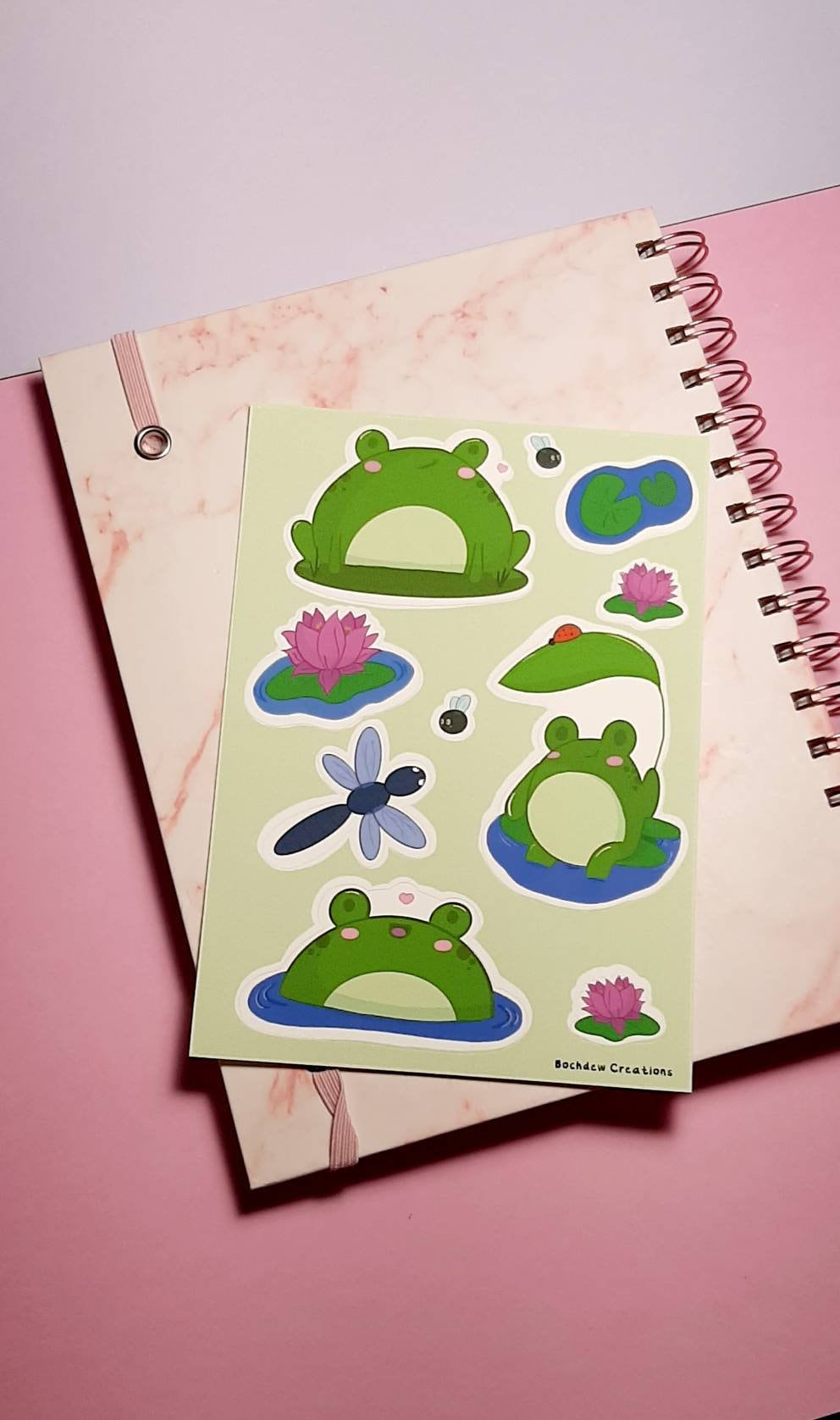 Frog Sticker Sheet, Cute Frog, Adorable Gifts, Waterproof Matte Vinyl ...