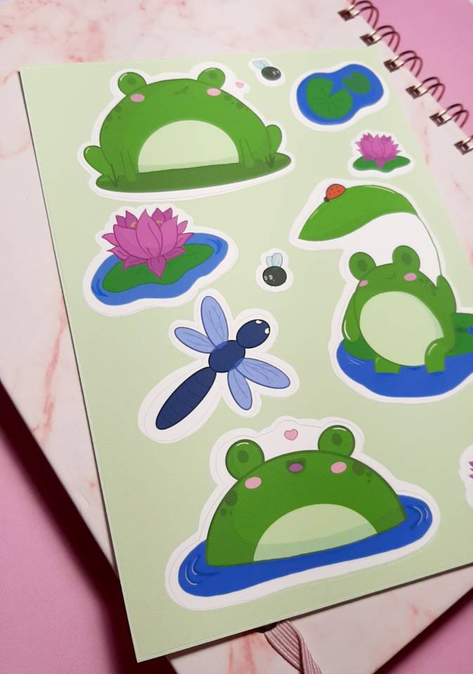 Frog Sticker Sheet, Cute Frog, Adorable Gifts, Waterproof Matte Vinyl ...