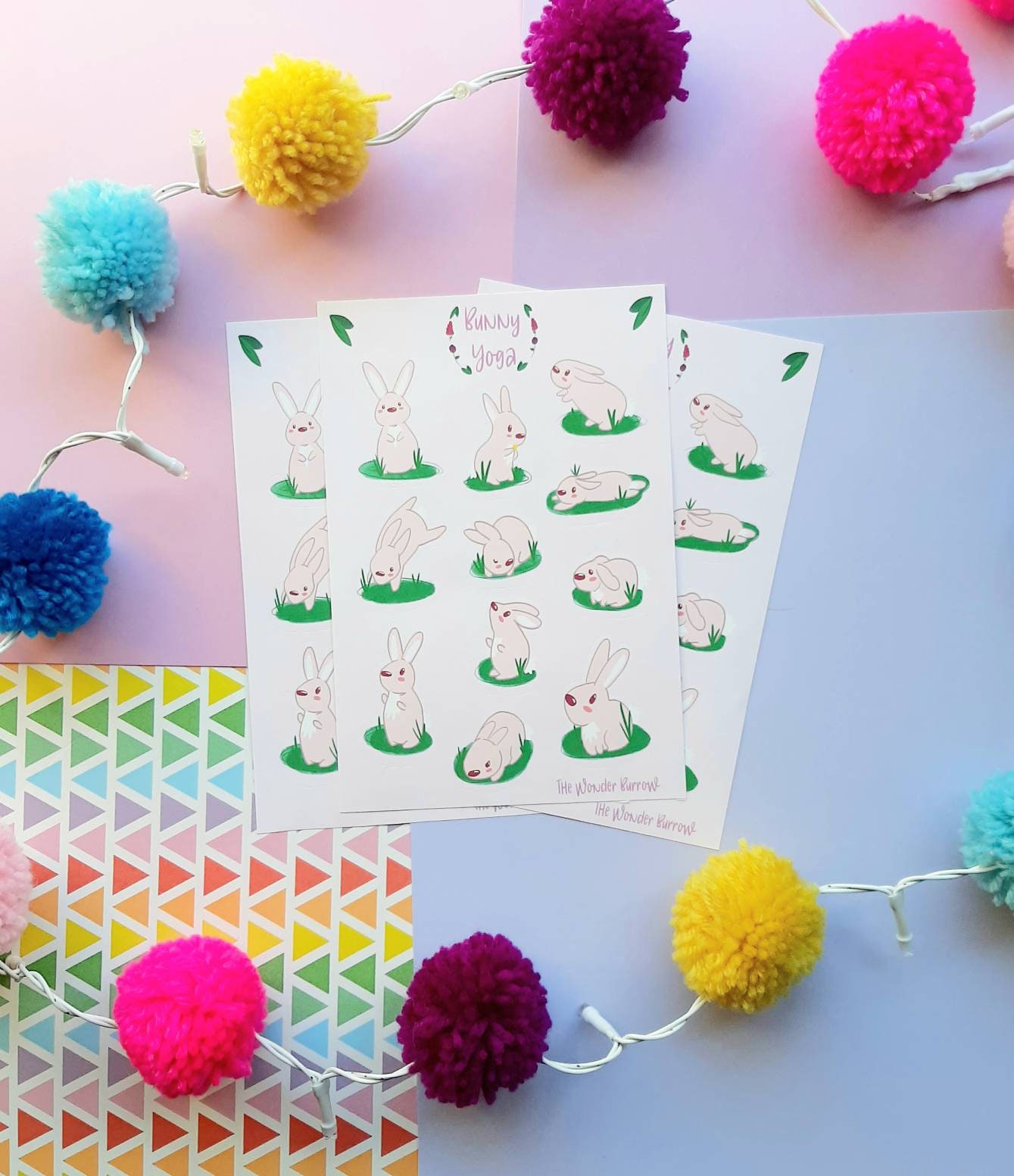 Adorable Bunny Sticker Sheet Cute Gifts Waterproof Matte - Etsy