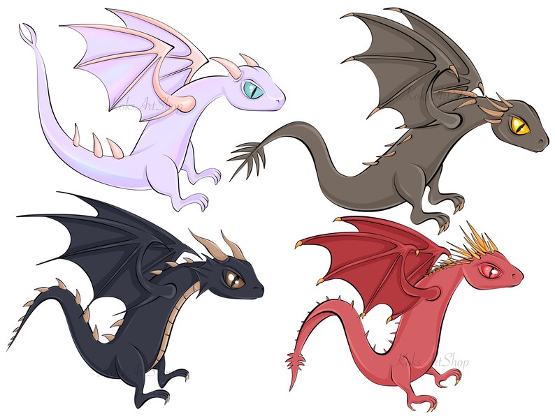 Dragon Clipart Dragons PNG Clipart Magic School Clipart - Etsy