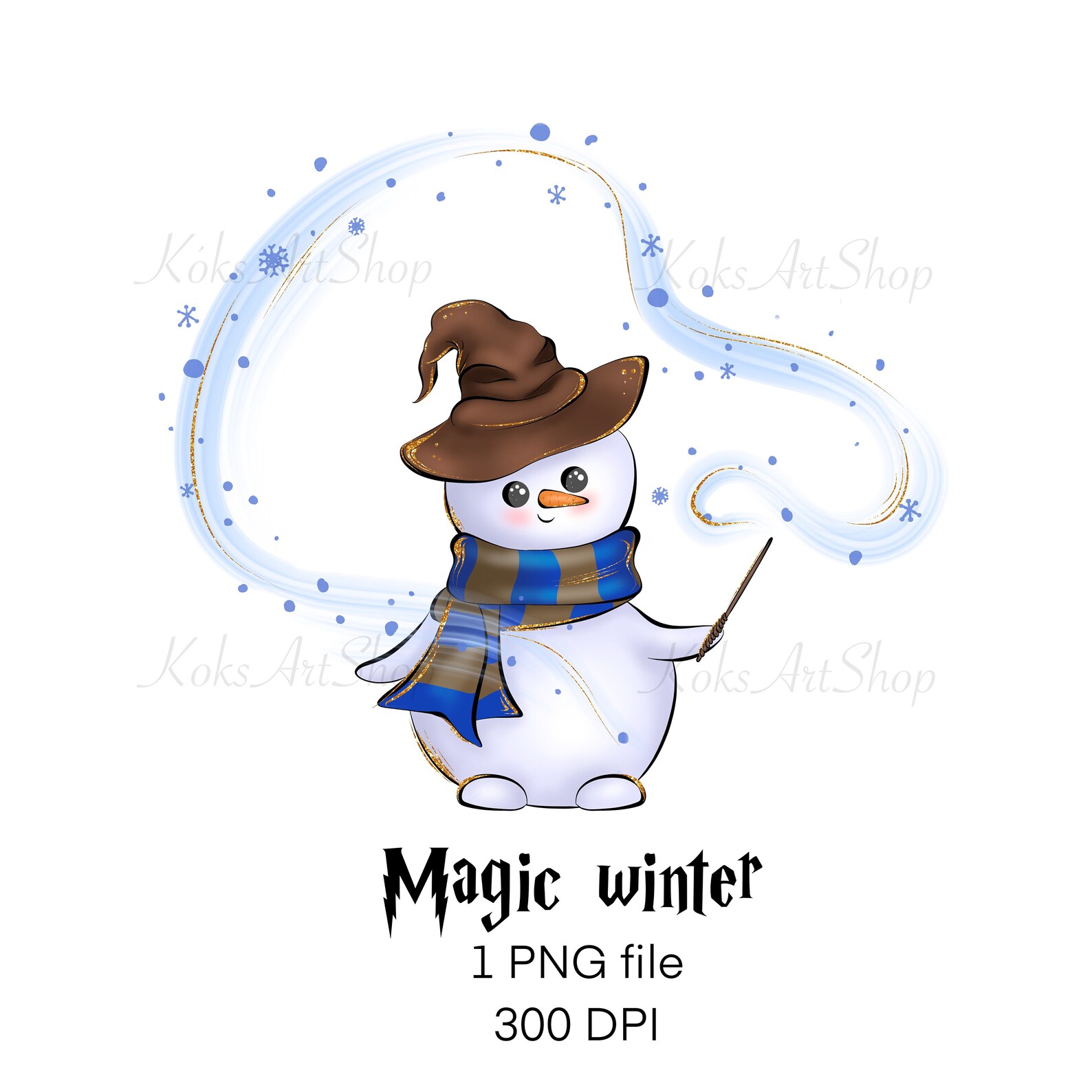 Snowman Clipart Snowman PNG Wizard Clipart Magic Clipart - Etsy