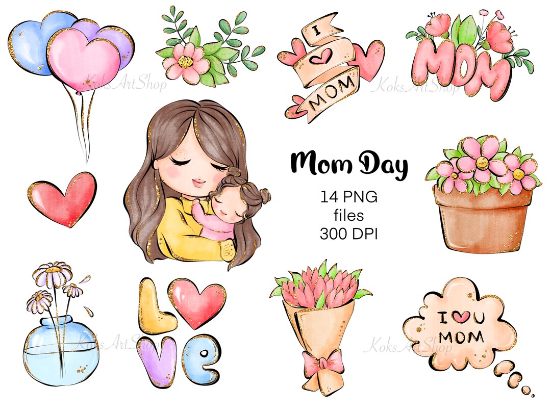 Mom Day Clipart, Mother’s Day Png Clipart, Mother’s Day, Gift for Mom ...