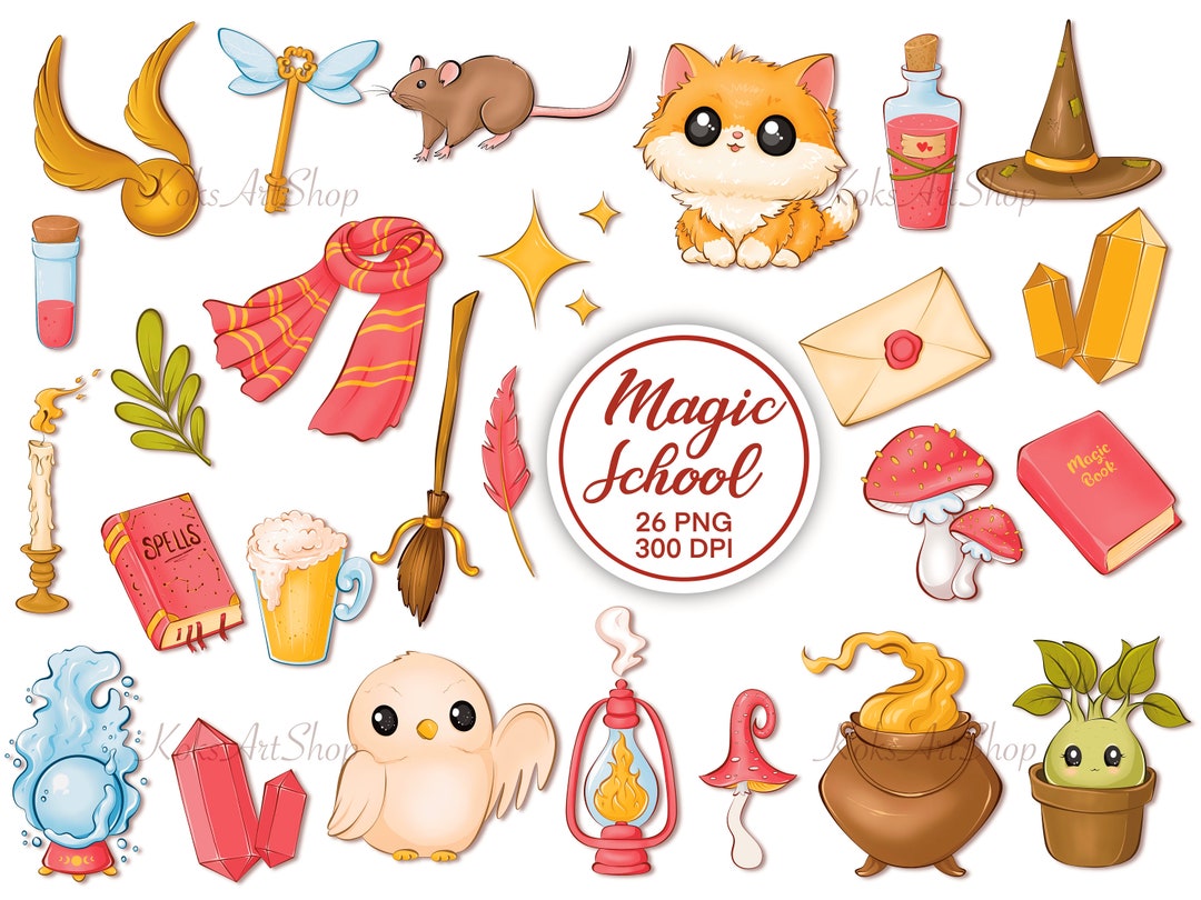 Wizard Clipart, Wizarding School Clipart, Magic Clipart, Magic School ...