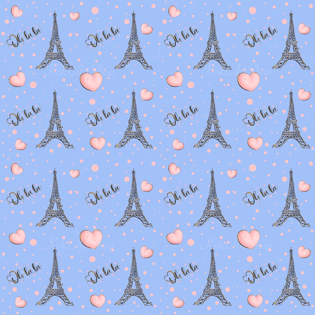 Paris Digital Paper, Paris Clipart, Paris Seamless Pattern, Eiffel ...