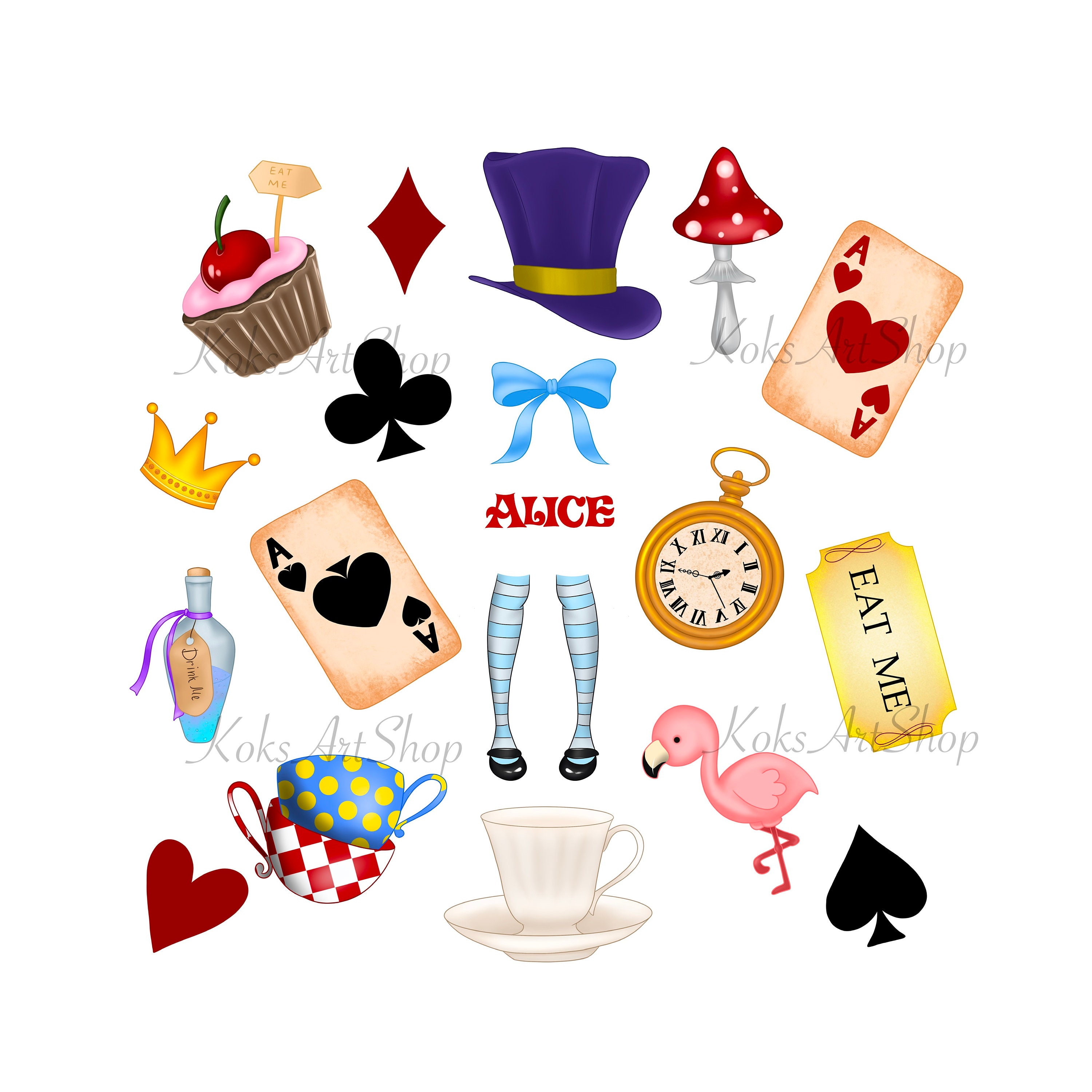 Wonderland Clip Art Alice PNG Wonderland Clip Art Alice in - Etsy