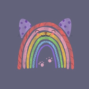 Kitty Clipart, Boho Clipart, Boho Rainbow, Cat Clipart, Kitty Rainbow ...