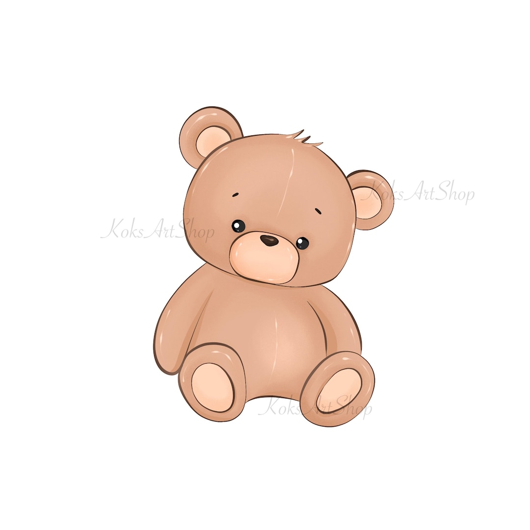 Teddy Bear Clipart, Teddy Bear PNG, Baby Shower Clipart, Baby Birthday ...