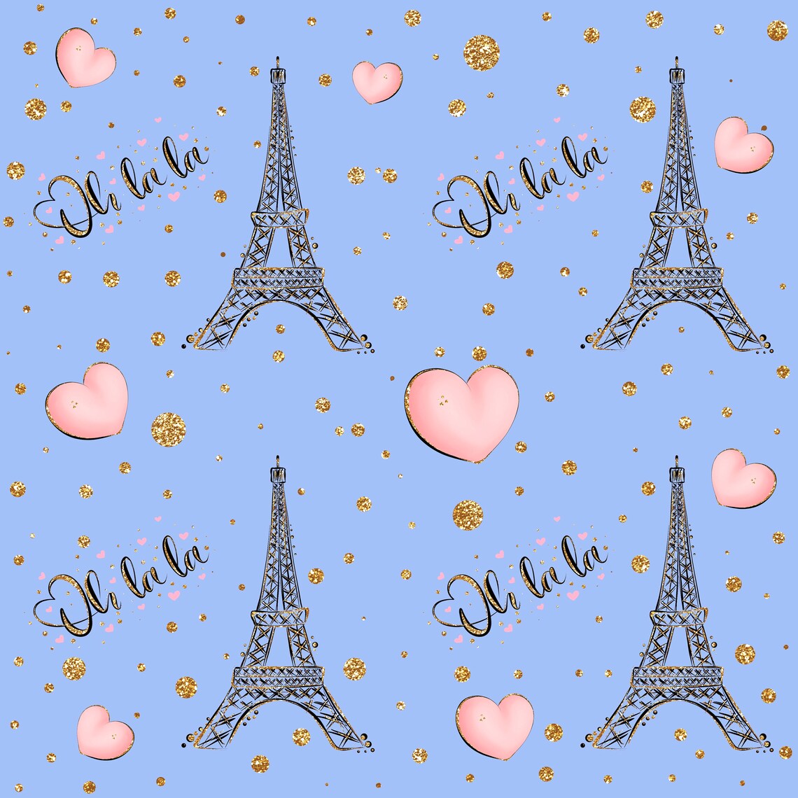 Paris Digital Paper Paris Clipart Paris Seamless Pattern - Etsy