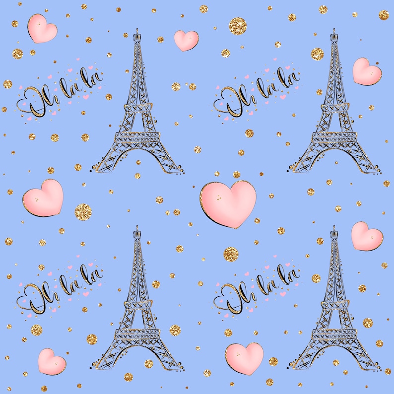 Paris Digital Paper Paris Clipart Paris Seamless Pattern - Etsy