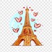 Eiffel Tower Transparent PNG Clipart for Valentines Day Illustration ...