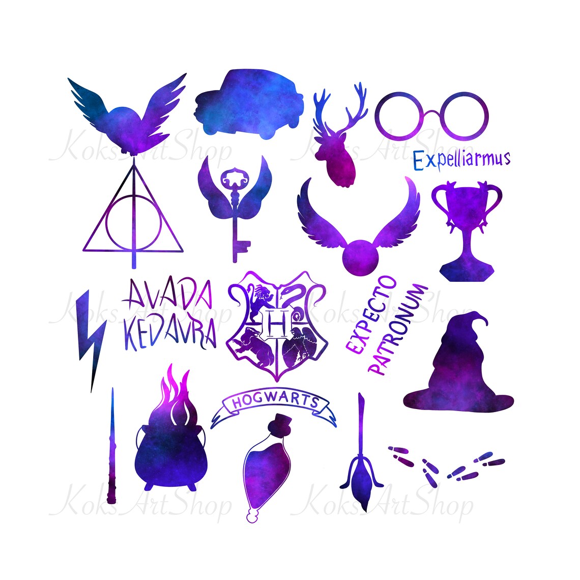 Wizard Clip Artwizarding School Magic Wizard Stickers | Etsy